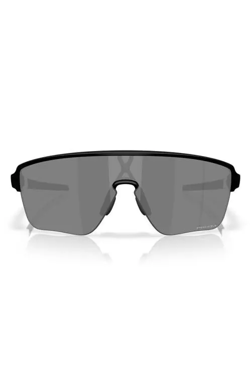 Oakley Corridor 142mm Semi Rimless Prizm™ Polarized Shield Sunglasses - Matte Black