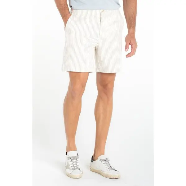 LIVERPOOL Stripe Cotton Button & Drawstring Shorts
