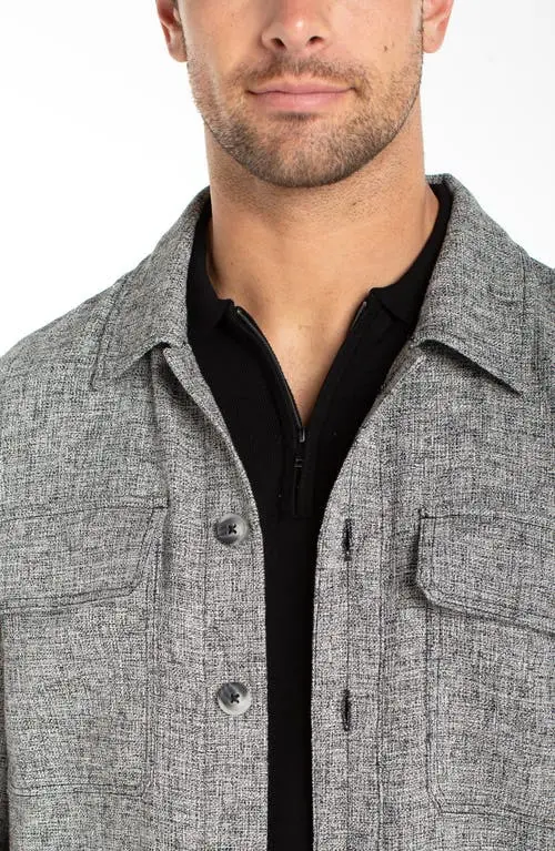 LIVERPOOL Marled Flap Pocket Overshirt - Black Multi