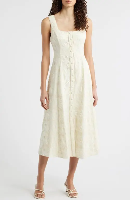 ZOE AND CLAIRE Embroidered Button-up Dress