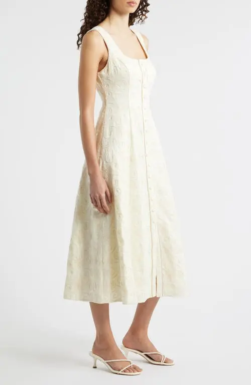 ZOE AND CLAIRE Embroidered Button-up Dress