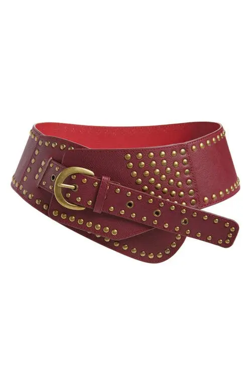 Bp. Studded Faux Leather Waist Belt - Burgundy