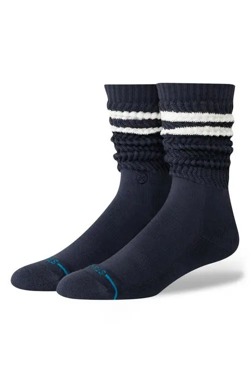 Stance Stripe Slouch Crew Socks - Navy Stripe