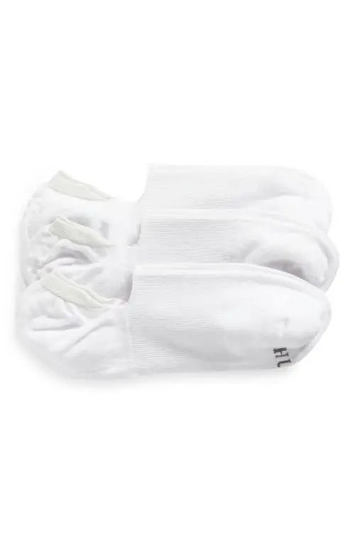 Hue Arch Hug Cotton Blend Liner Socks 3-pack - White Pack