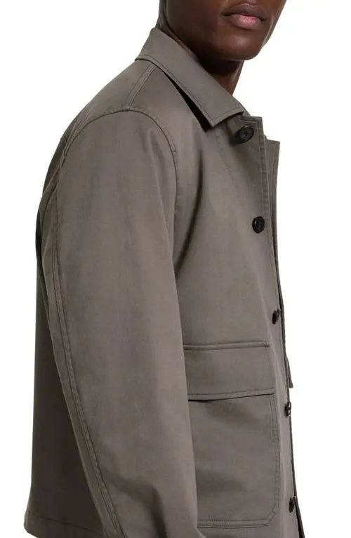 Theory Moonsoft Cotton Twill Button-up Shirt Jacket - Morel