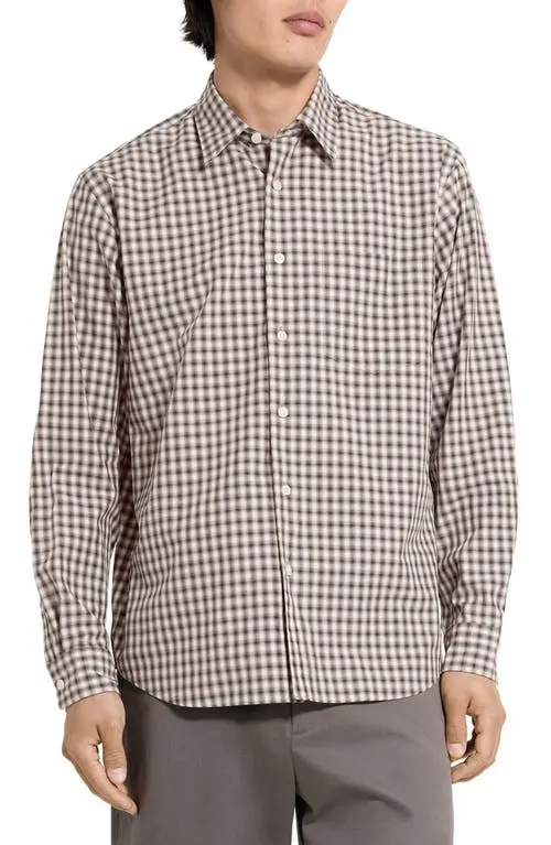 Theory Weekend Park Check Flannel Button-up Shirt - Morel Multi