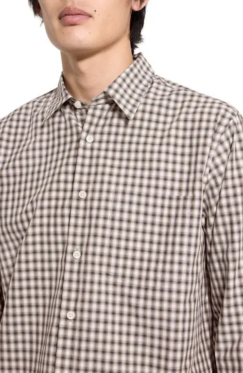 Theory Weekend Park Check Flannel Button-up Shirt - Morel Multi