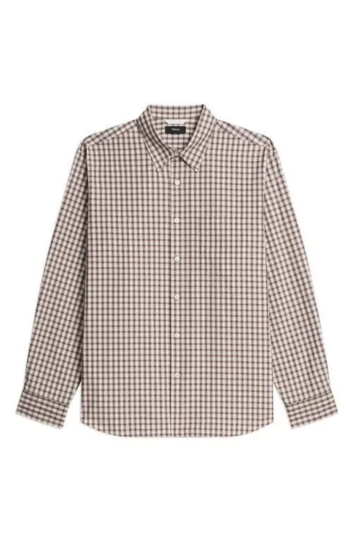 Theory Weekend Park Check Flannel Button-up Shirt - Morel Multi