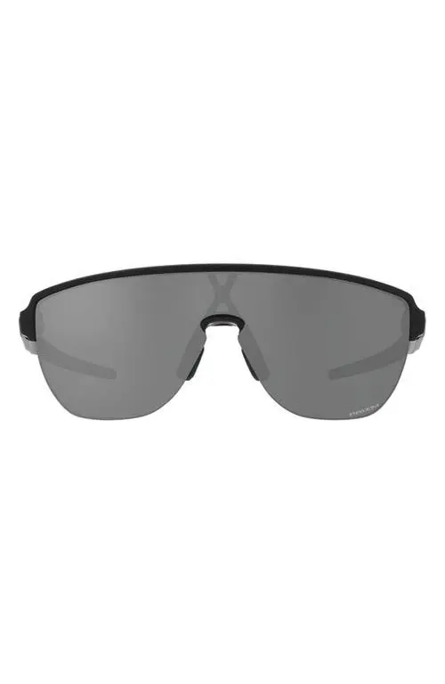 Oakley Corridor 142mm Semi Rimless Prizm™ Polarized Shield Sunglasses - Matte Black