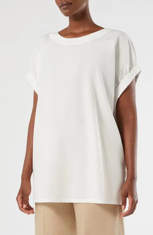 Marina Rinaldi Sepoca Cotton Poplin Top - Ivory