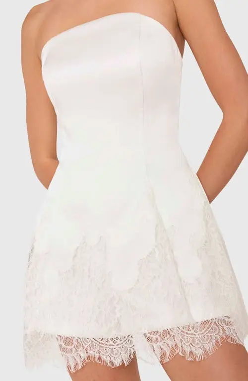 Amanda Uprichard Romilly Lace Hem Strapless Romper