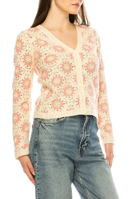 A COLLECTIVE STORY Crochet Knit Button-front Cardigan