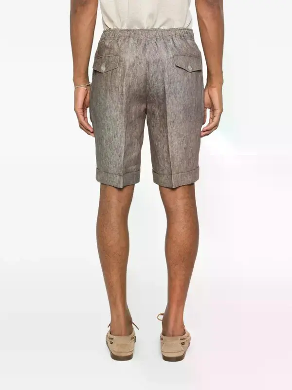 BARBA NAPOLI Drawstring Pleated Shorts - Neutrals