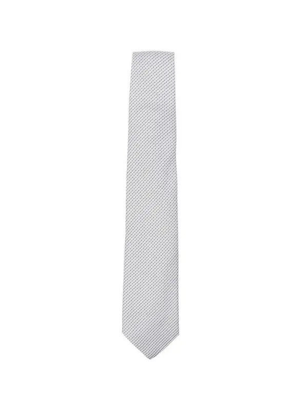 Canali Patterned Neck Tie - Grey
