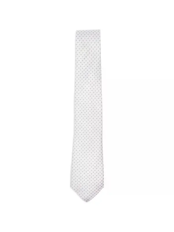Canali Patterned Neck Tie - Grey