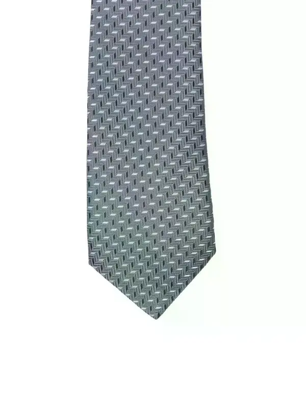 Canali Geometric-pattern Neck Tie - Blue