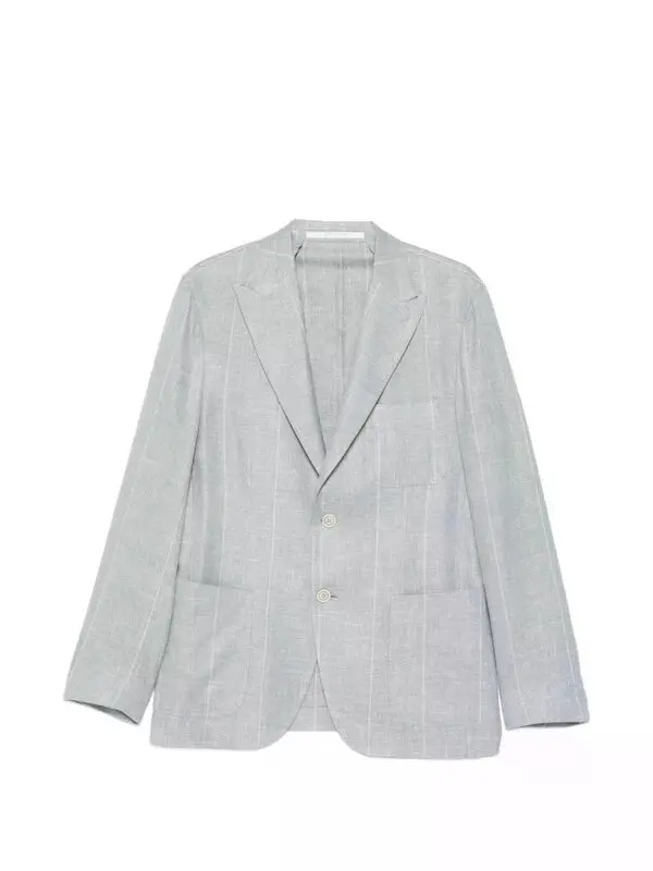 Eleventy Striped Button Blazer - Blue