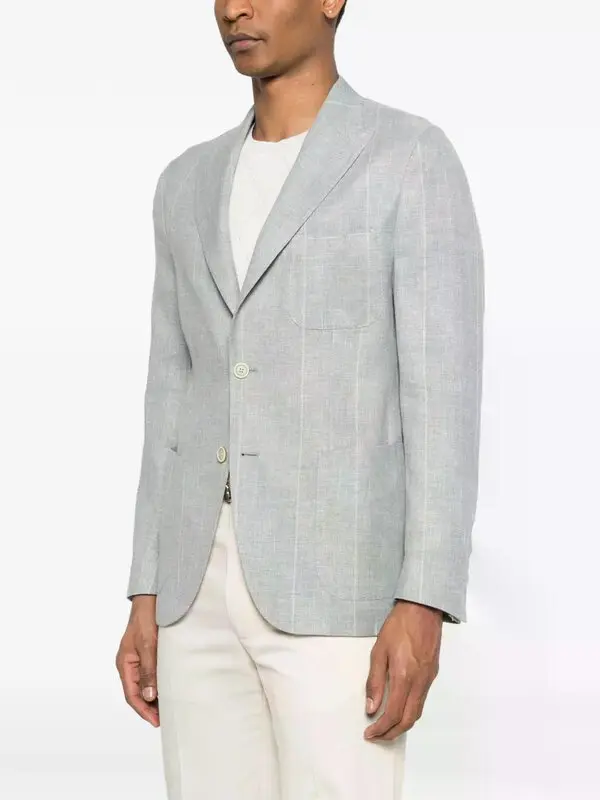 Eleventy Striped Button Blazer - Blue