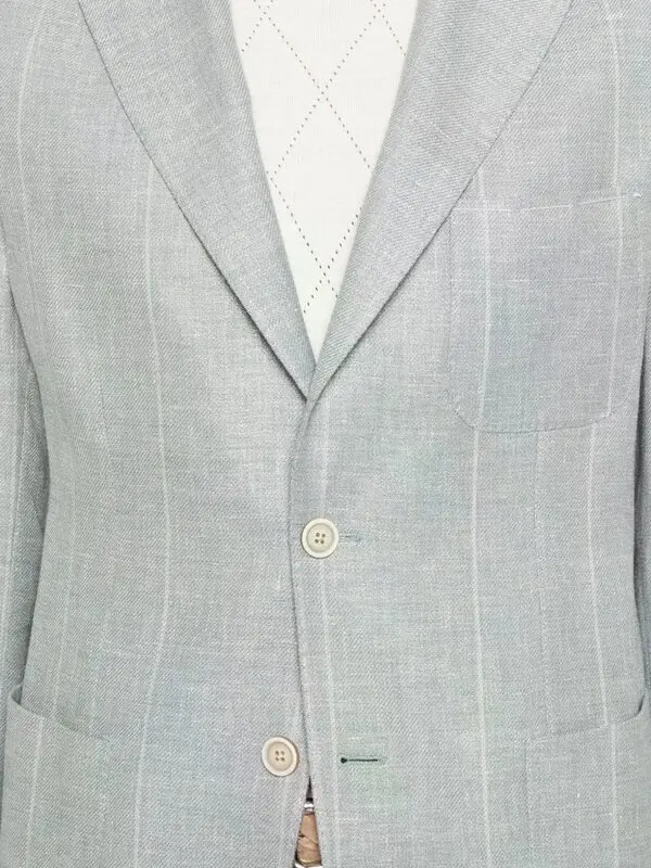 Eleventy Striped Button Blazer - Blue