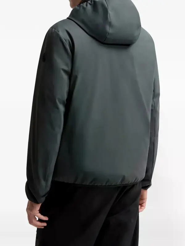 Moncler Hooded Zip-up Jacket With Logo Patch