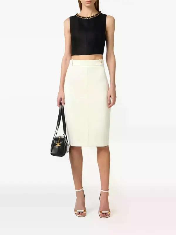 Elisabetta Franchi Cropped Jewel Chain Top - Black