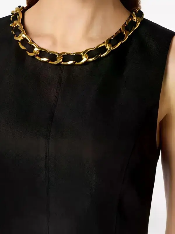 Elisabetta Franchi Cropped Jewel Chain Top - Black