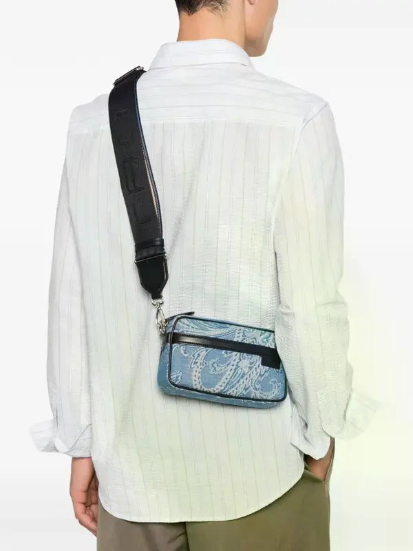 Etro Paisley Patterned Messenger Bag - Blue