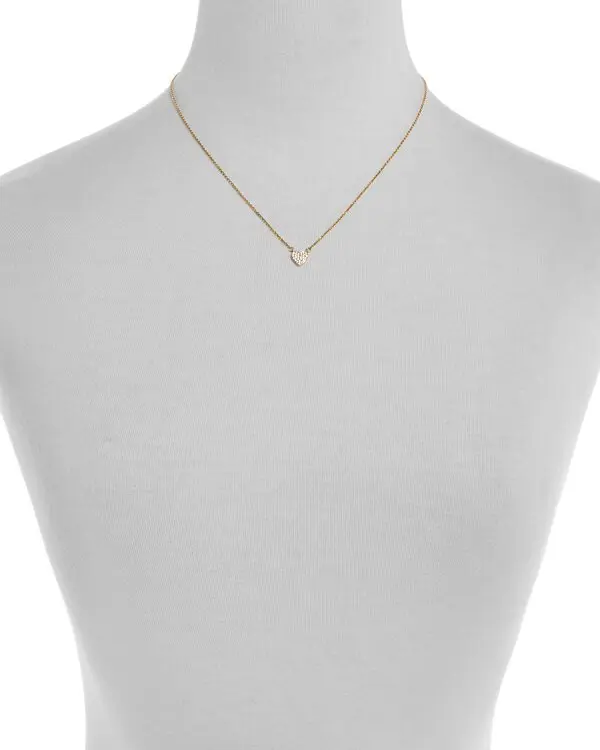Kate Spade New York Yours Truly Pave Heart Mini Pendant Necklace - Clear/gold