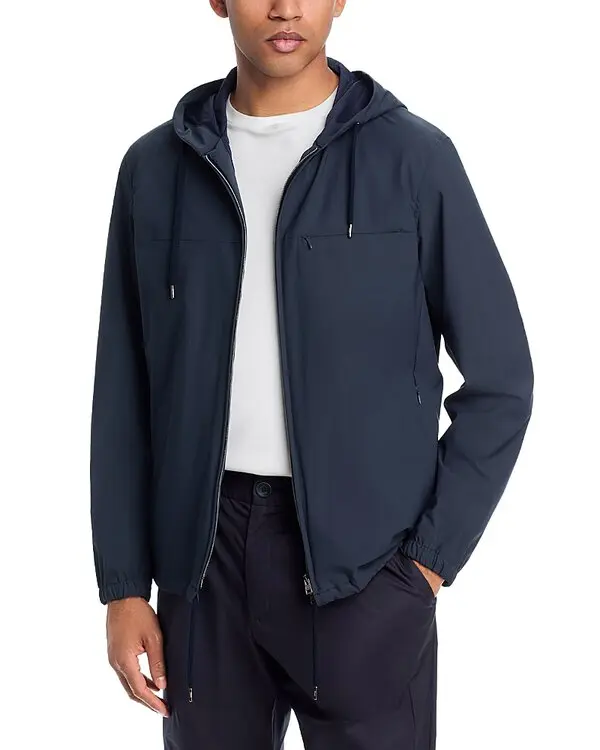 Herno Hooded Packable Bomber Jacket - Blue Navy