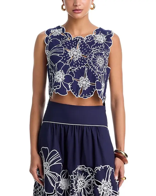 Farm Rio Split Back Cropped Top