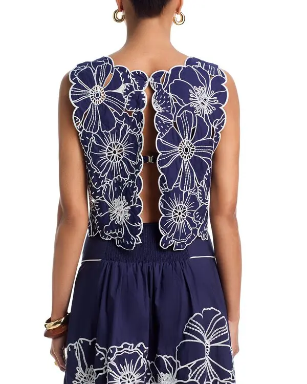 Farm Rio Split Back Cropped Top