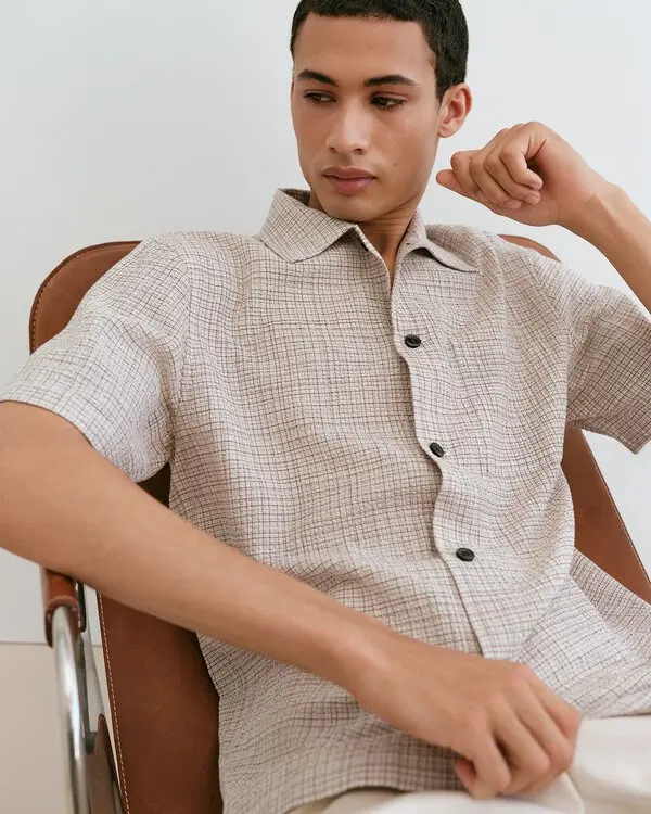 Theory Short Sleeve Button Up Shirt - Morel Multi