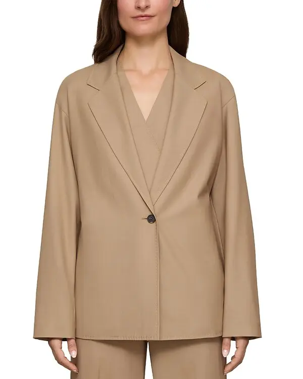 Lafayette 148 New York Single Button Jacket - Brownstone