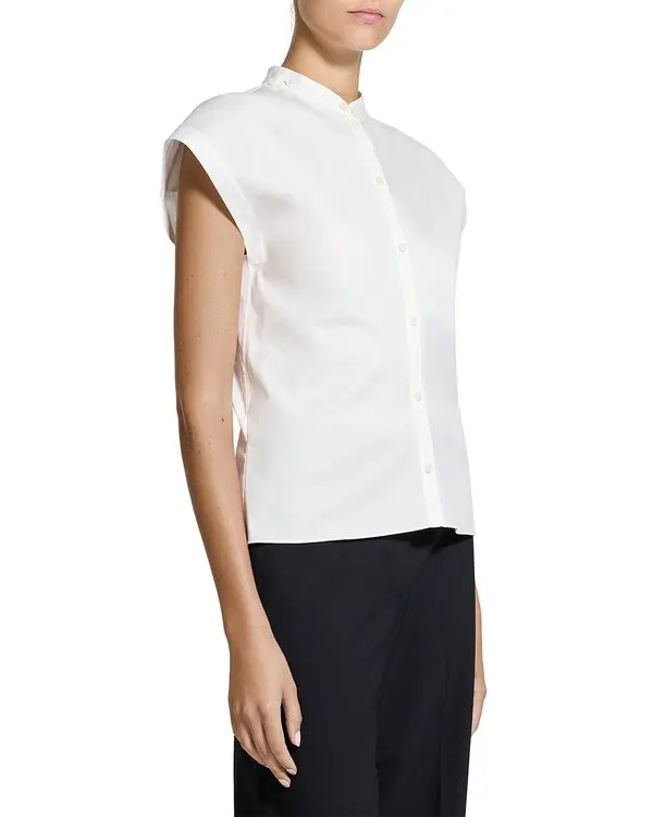 Theory Cap Sleeve Shirt In Good Poplin