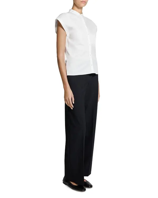 Theory Cap Sleeve Shirt In Good Poplin