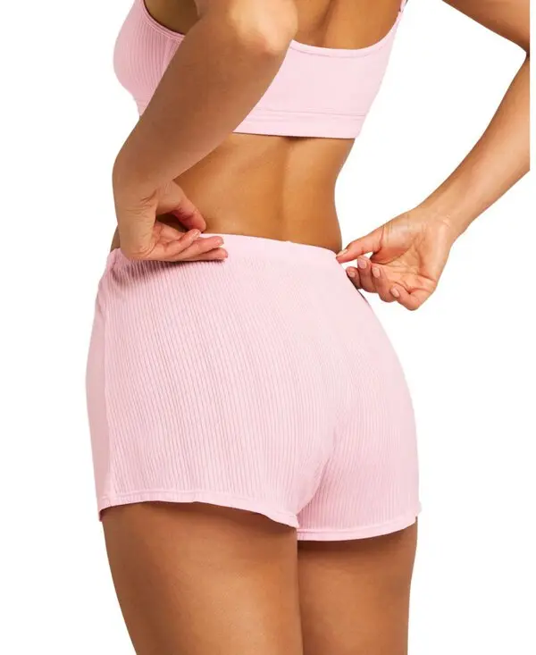 NEGATIVE Ribbed Micro Modal Boyfriend Shorts - Babe