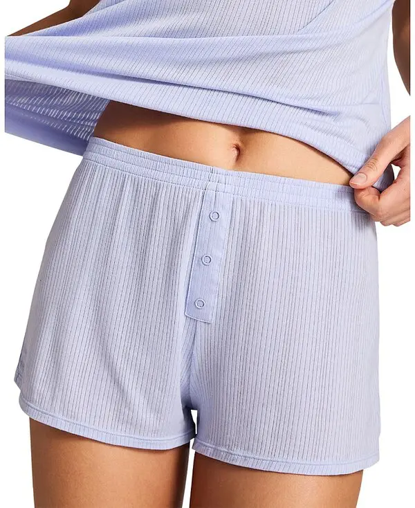 NEGATIVE Ribbed Micro Modal Boyfriend Shorts - Muse