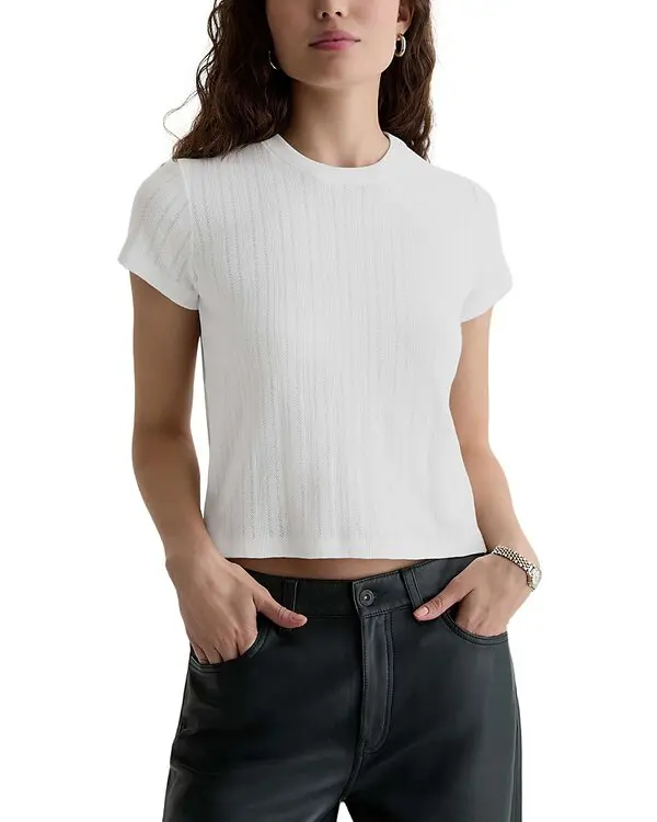Ag Sadie Crewneck Cropped Tee - Powder