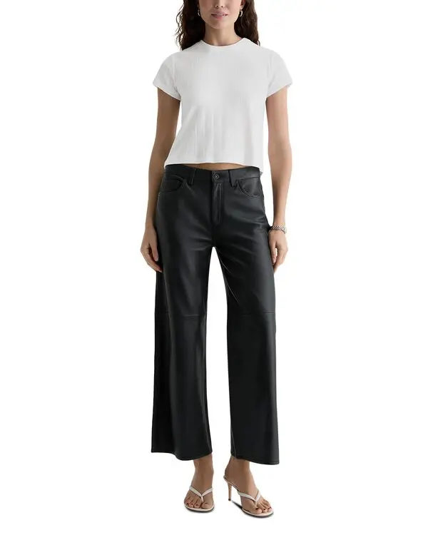 Ag Sadie Crewneck Cropped Tee - Powder