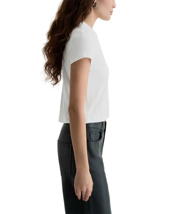 Ag Sadie Crewneck Cropped Tee - Powder