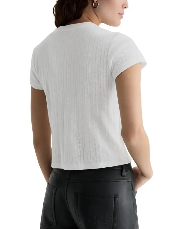 Ag Sadie Crewneck Cropped Tee - Powder