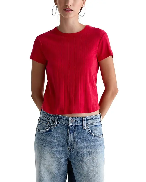 Ag Sadie Crewneck Cropped Tee - Recording Red