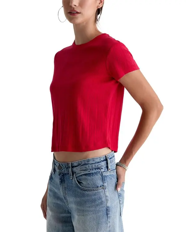 Ag Sadie Crewneck Cropped Tee - Recording Red