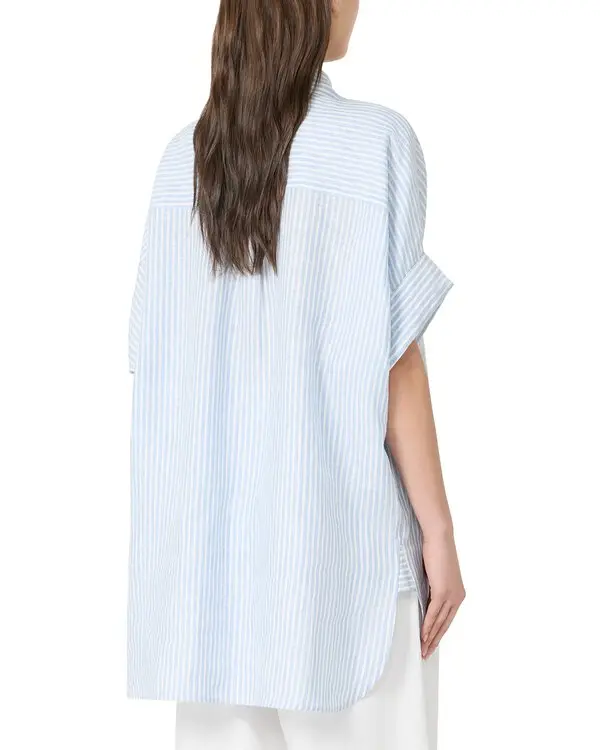 Max Mara Striped Linen Shirt - Light Blue