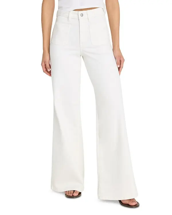 Good American Good Waist High Rise Palazzo Jeans - White