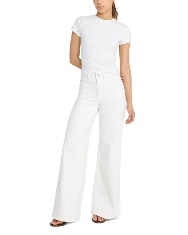 Good American Good Waist High Rise Palazzo Jeans - White