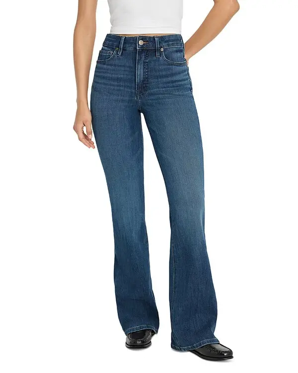 Good American Good Legs Soft Touch Mid Rise Flare Jeans