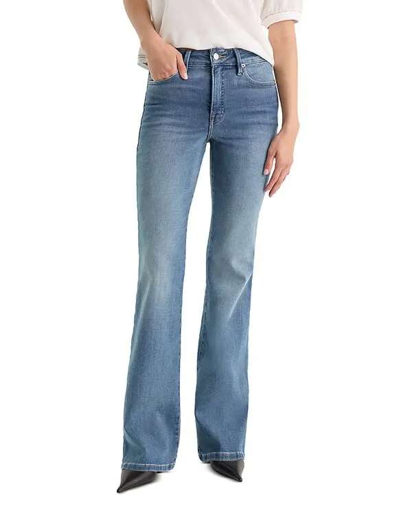 Good American Good Legs Soft Touch Mid Rise Flare Jeans