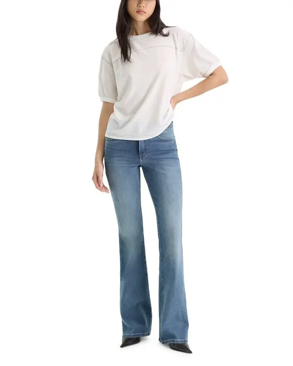 Good American Good Legs Soft Touch Mid Rise Flare Jeans