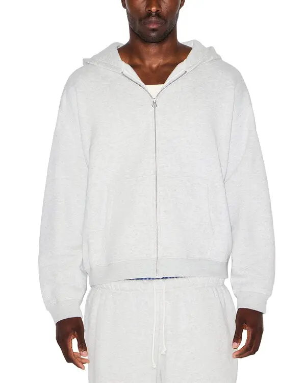 SKIMS Relaxed Fit Zip Up Hoodie - Heather Grey